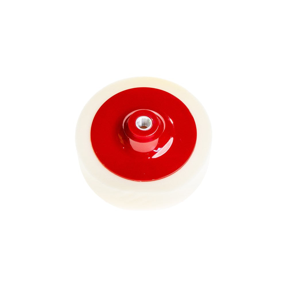 6" PAD & PLATE WHITE FINISHING 150X50MM M14 RED BACKING PLATE ...